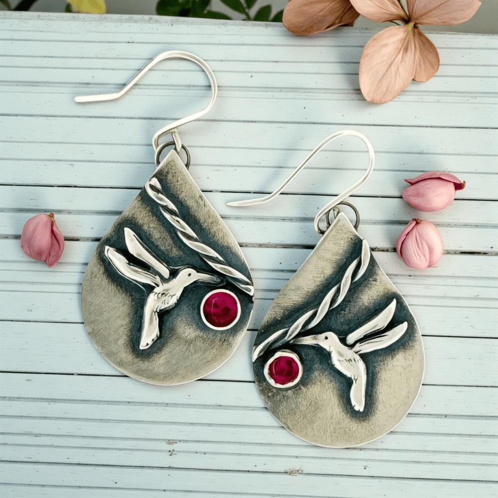 women's Hummingbird Silver Earrings. Shop now. – Pure Whimsy Jewelry